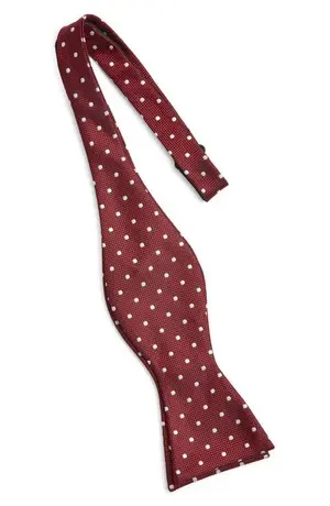 CLIFTON WILSON Polka Dot Silk Bow Tie - Maroon