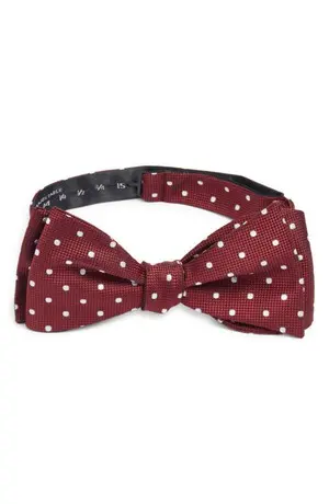 CLIFTON WILSON Polka Dot Silk Bow Tie - Maroon