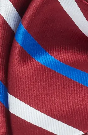 CLIFTON WILSON Striped Silk Bow Tie - Maroon