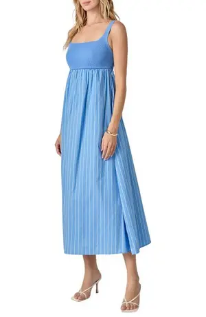 English Factory Tie-back Mixed Media Dress