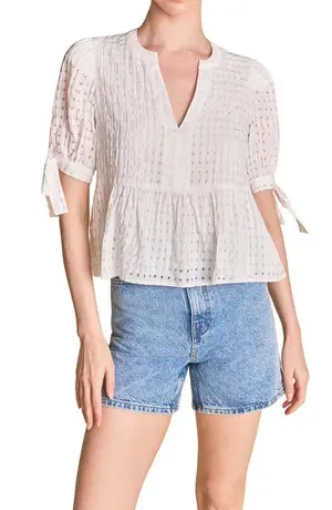 English Factory Gingham Poplin Top