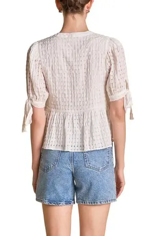 English Factory Gingham Poplin Top