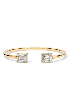 MINDI MOND Clarity Petite Diamond Bangle Bracelet - Yellow Gold