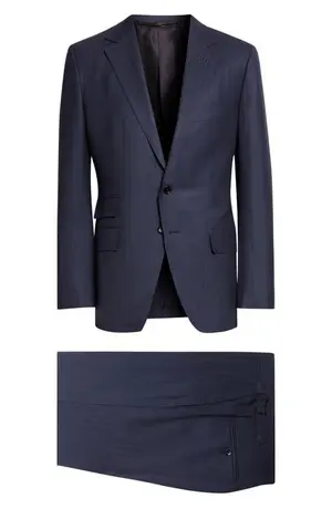 TOM FORD Wool Sharkskin Herringbone Suit