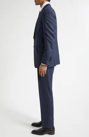 TOM FORD Wool Sharkskin Herringbone Suit - Navy