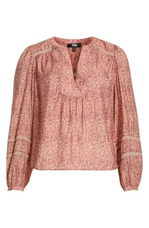 Paige Floral Print Split-neck Blouse