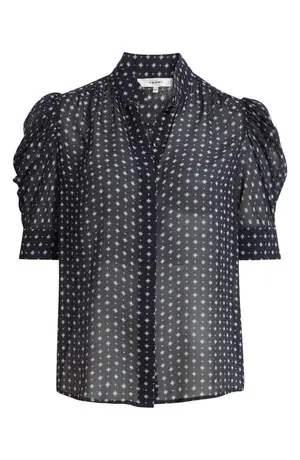 FRAME Gillian Print Silk Shirt - Navy Multi