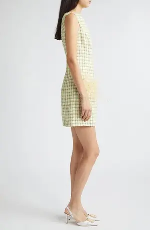 Oscar De La Renta Checked Tweed Minidress