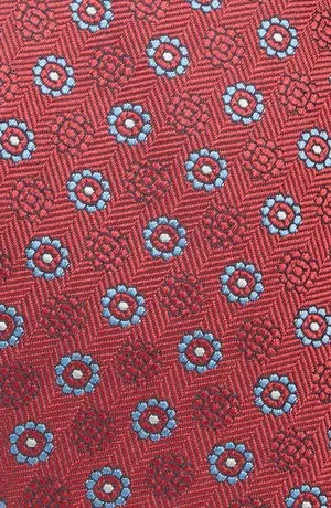 Canali Floral Silk Tie - Red