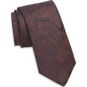 Canali Paisley Silk Necktie - Orange