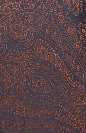 Canali Paisley Silk Necktie - Orange