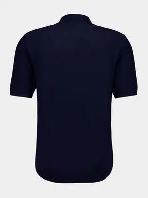 Saint Laurent Marine Cotton Short-sleeve Polo Shirt