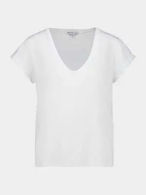 JAMES PERSE Deep V-neck Cotton T-shirt