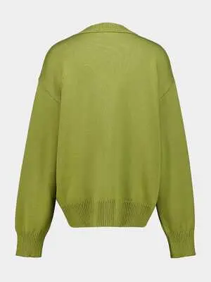 AMI Paris De Coeur Crewneck Sweater - Green