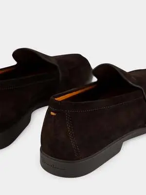 Santoni Suede Calf Leather Loafers