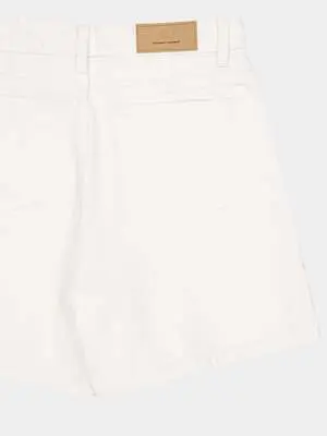 AMI Paris Cotton Twill Shorts With Heritage Label - Cream