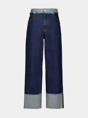 Marni Inside-out Wide Leg Denim Jeans - Blue