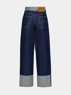 Marni Inside-out Wide Leg Denim Jeans - Blue