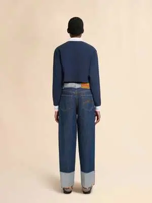Marni Inside-out Wide Leg Denim Jeans - Blue