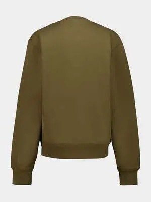 Saint Laurent Cassandre Logo Crewneck Sweatshirt - Green