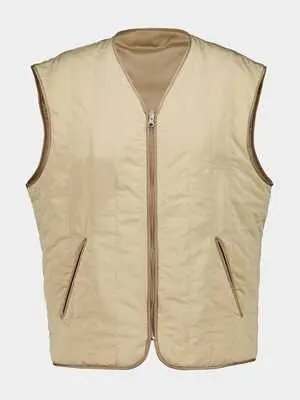 MAISON MARGIELA Sand Padded Reversible Gilet - Beige