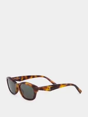 Saint Laurent Cassandre Tortoiseshell Sunglasses - Brown