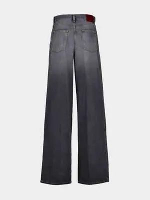Gucci Dark Wide-leg Denim Trousers - Grey