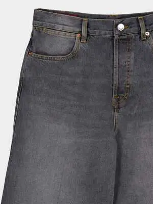 Gucci Dark Wide-leg Denim Trousers - Grey