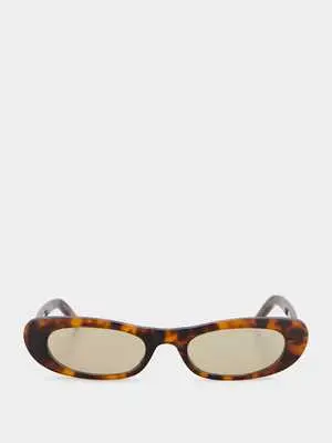 Saint Laurent Spotted Havana And Sl 557 Cat-eye Sunglasses - Brown