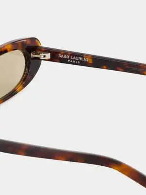 Saint Laurent Spotted Havana And Sl 557 Cat-eye Sunglasses - Brown