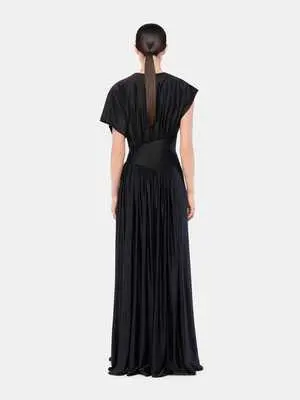 Rabanne Satin Jersey Maxi Dress - Black