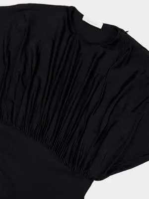 Rabanne Satin Jersey Maxi Dress - Black