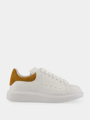Alexander McQueen White And Tan Oversized Sneaker In Calf Leather - Brown