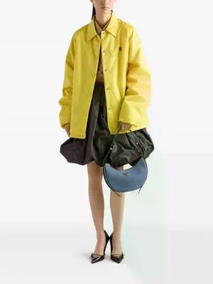Prada Arqué Small Nubuck Leather Bag - Blue