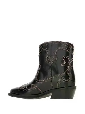 GANNI Contrast-stitch Ankle Boots