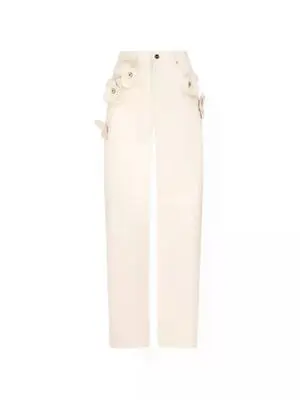 David Koma 3d Flower Denim Trousers