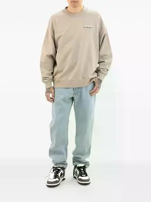 Off-White Crew-neck Sweatshirt With Logo Detail - Neutrals