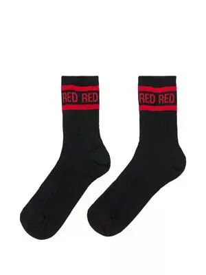 Red Valentino Striped Crew Socks