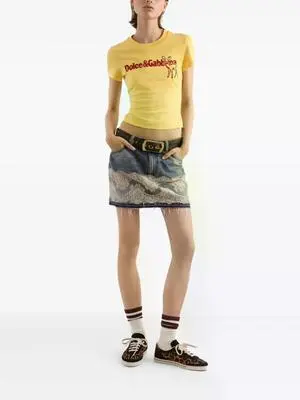 Dolce & Gabbana Mini Skirt With Lace Panel
