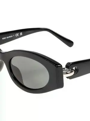 Tory Burch Oval-frame Sunglasses - Black