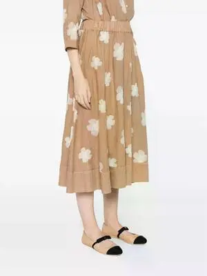 ROSSO 35 Floral-embroidered Midi Skirt