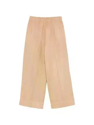 ROSSO 35 Elasticated Waist Cropped Trousers - Brown