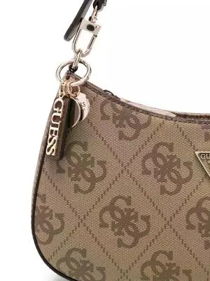 Guess Monogram Charm Shoulder Bag - Neutrals
