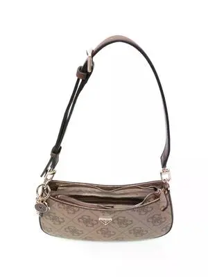 Guess Monogram Charm Shoulder Bag - Neutrals