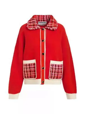 Essentiel Antwerp Tweed Collar Patch Pocket Cardigan