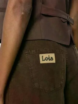 LOIS Button Wide-leg Trousers