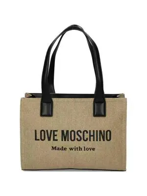 Moschino Logo-lettering Tote Bag - Neutrals
