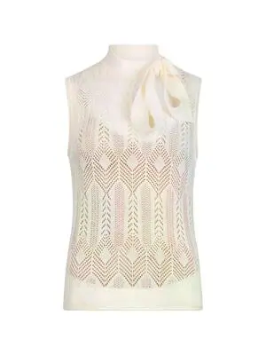 Liu Jo Openwork Knit Top With Bow Detail