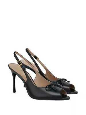 POTAMY Bow-detail Peep-toe Pumps