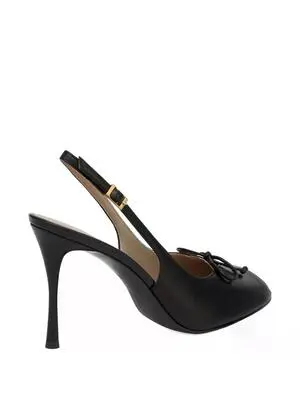 POTAMY Bow-detail Peep-toe Pumps